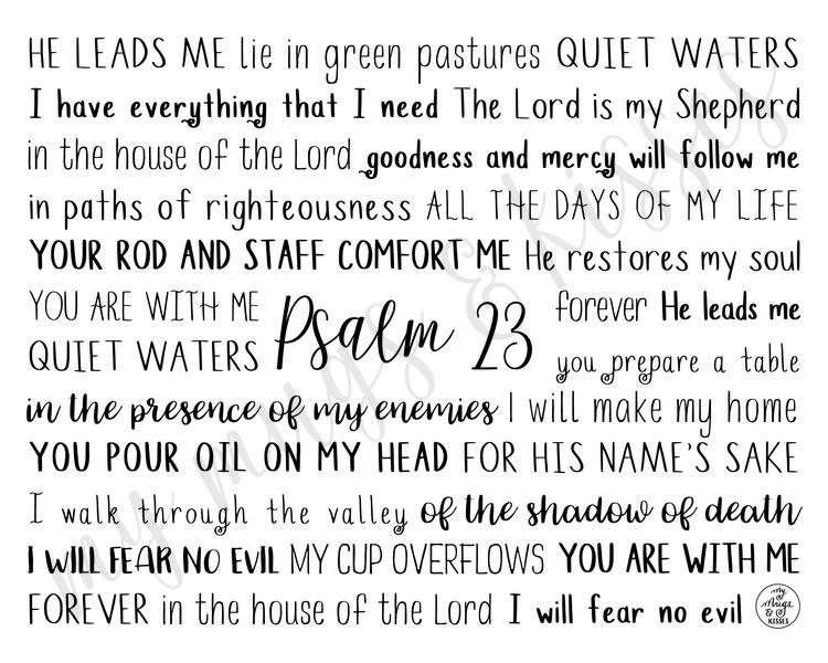 Psalm 23 Digital Download – My Mugs & Kisses